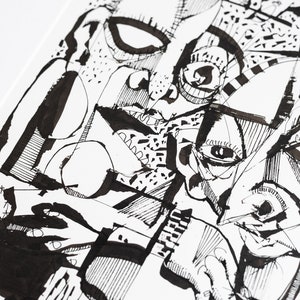 Buddies - Original, Signed, Modern, Abstract, Expressionist, Surreal ...