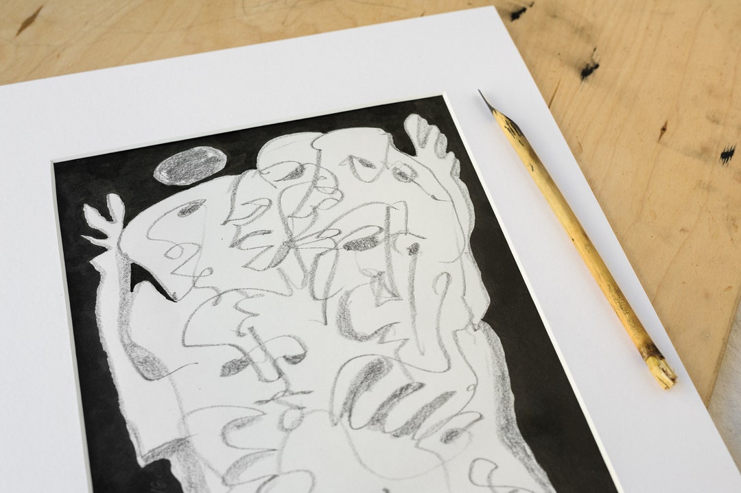 Abomination – Signed Ink & Graphite Figure Drawing, Original Surreal ...