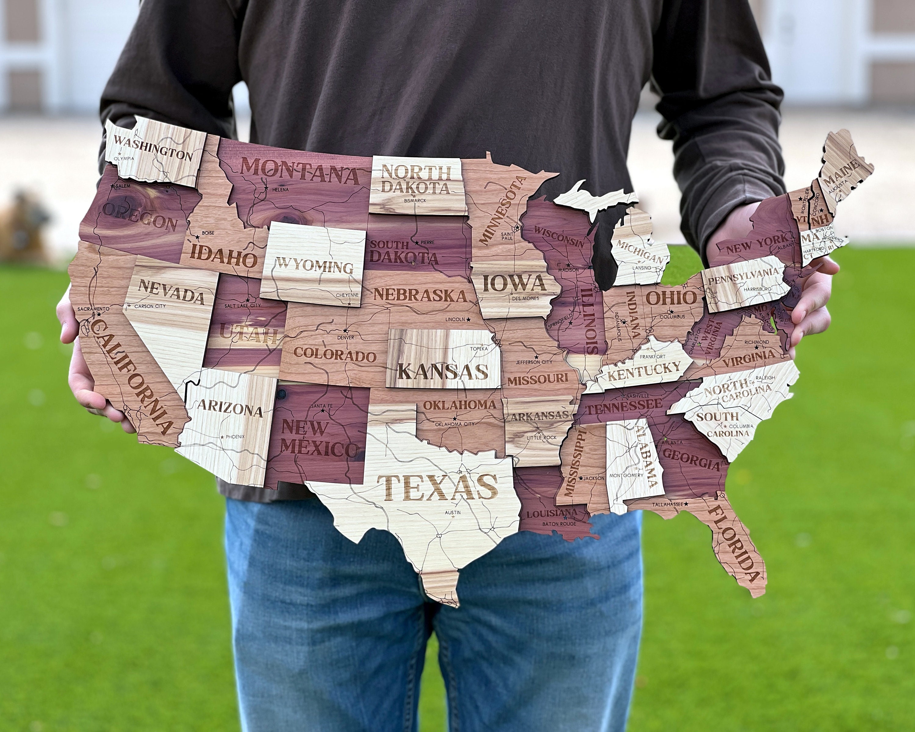 United States Map, Large 3D United States Map, 3D US Map - Etsy