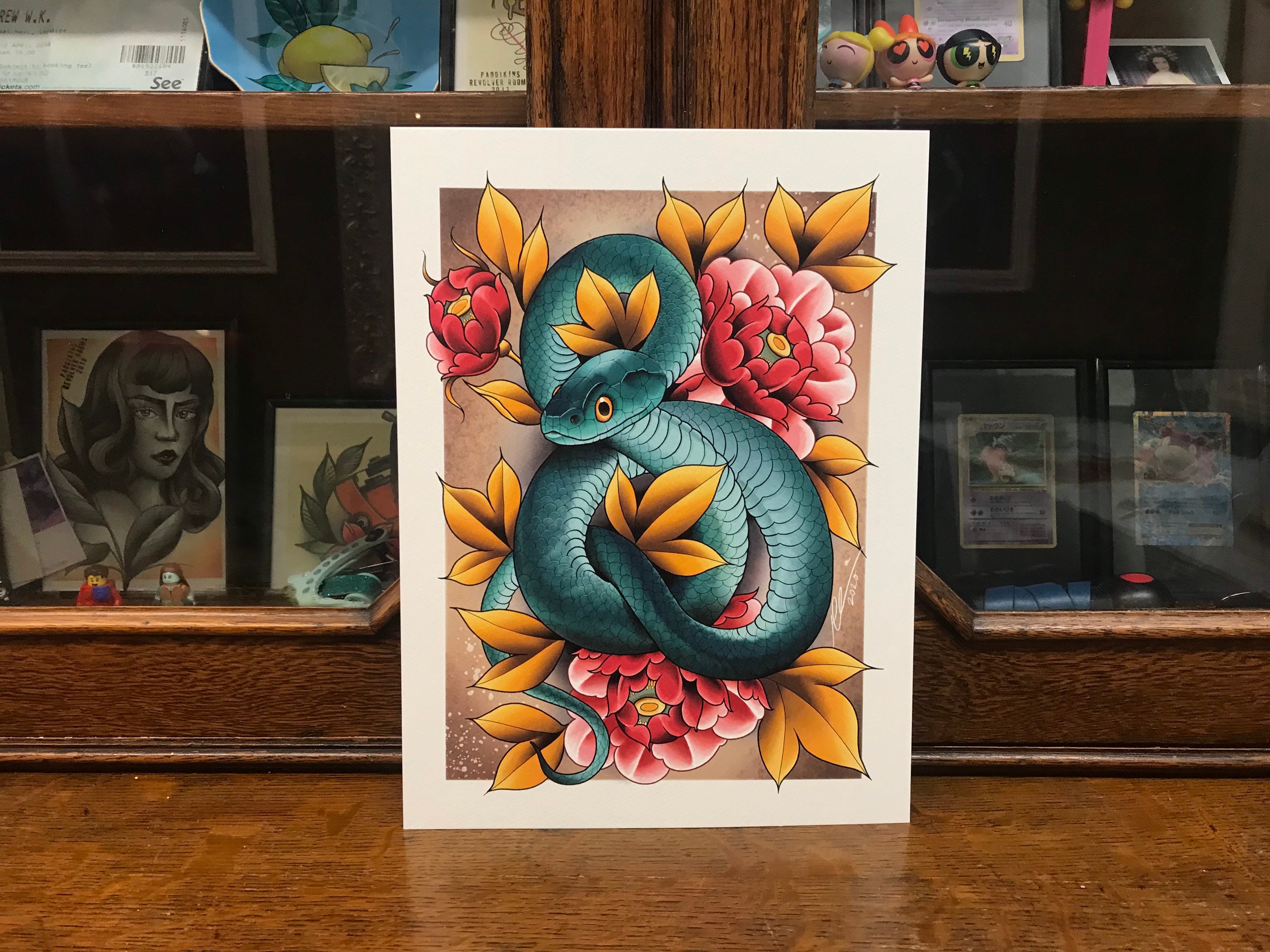 Neo Traditional Snake Tattoo