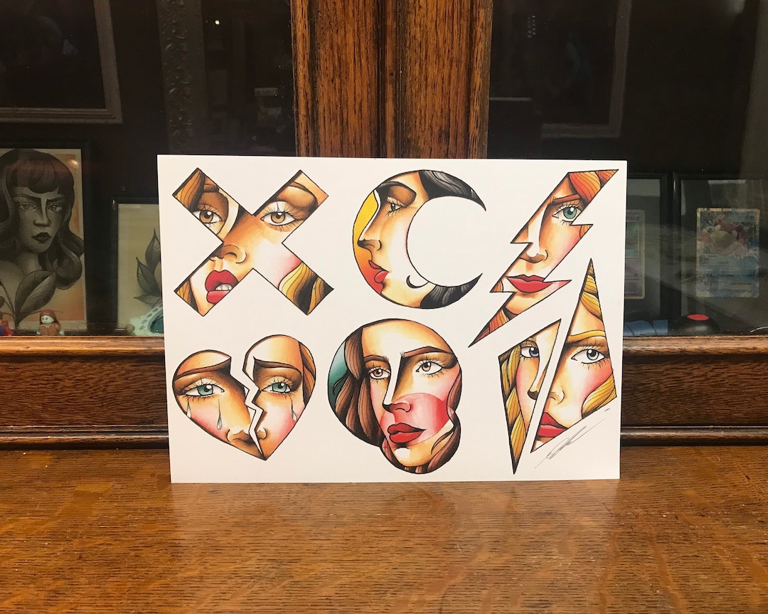 Neo-traditional Female Faces in Shapes Tattoo and Pop Art Inspired Art ...