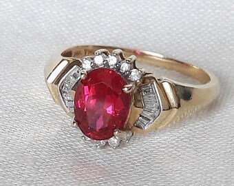 Red gemstone ring | Etsy