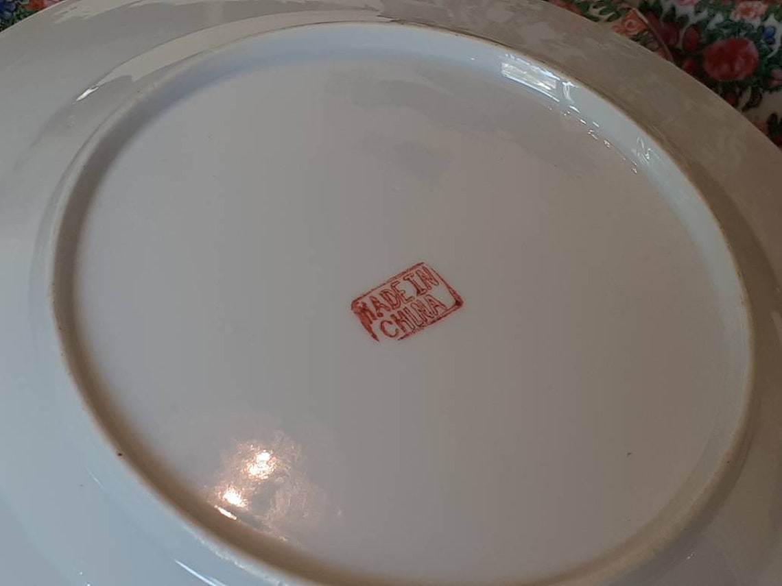 Rose Canton Plates With Peacocks Peonies Birds and Butterflies - Etsy