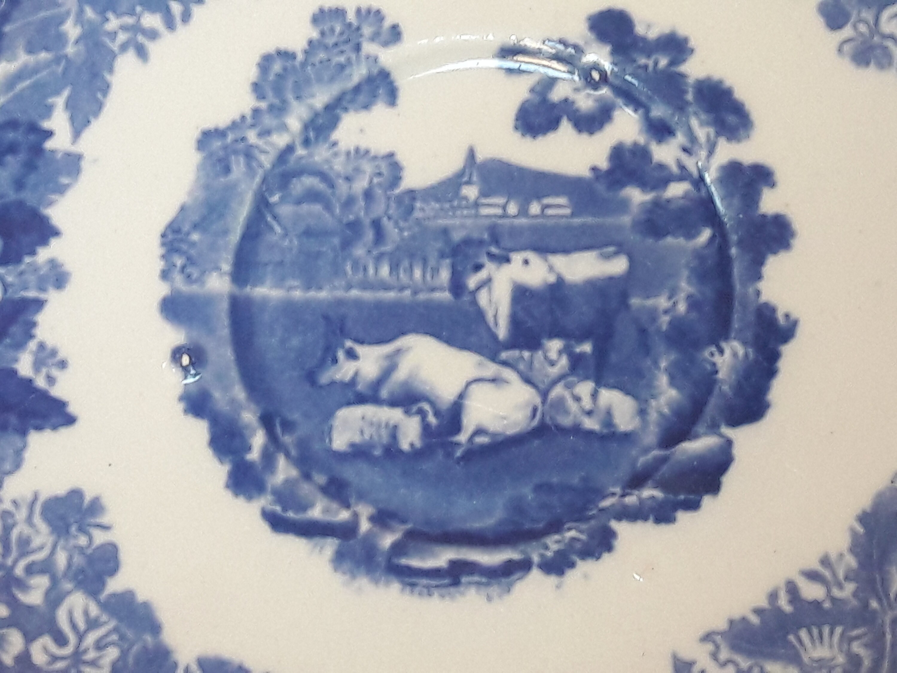 Antique Adams Cattle Scenery Blue China Saucers - Etsy