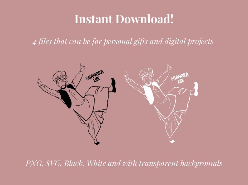 Instant Download, Bhangra Dancer, PNG, SVG, Punjabi Tshirt, Bhangra ...