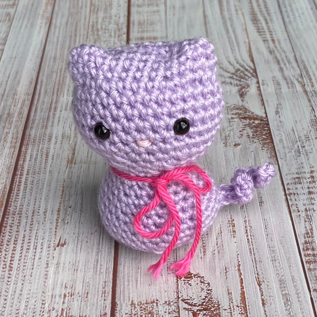 Lavender Cat Plushie, Purple Tiny Cat Stuffy, Small Purple Cat Plush ...