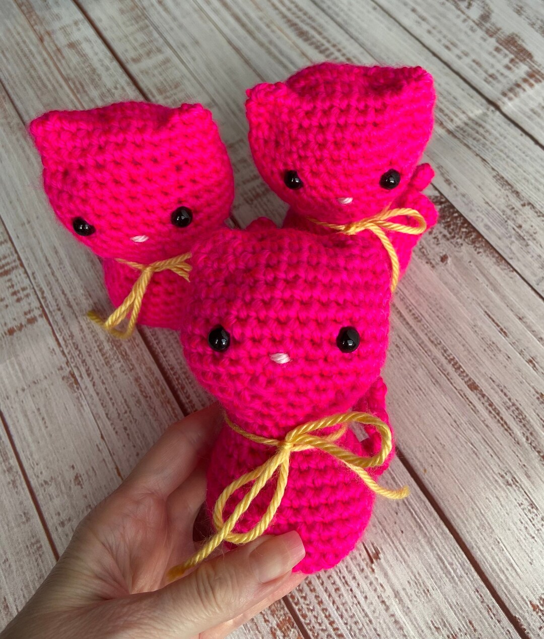 Hot Pink Cat Plushie Small Neon Pink Cat Pink Cat Stuffy - Etsy