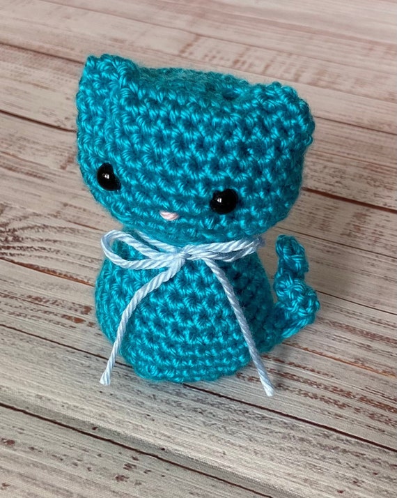 Blue Tiny Cat Plush Teal Cat Plushie Cat Stuff for Women - Etsy