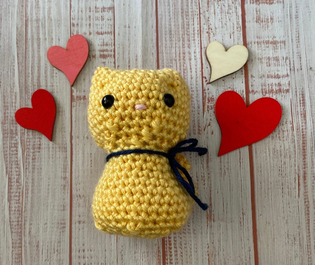 Yellow Cat Stuffed Animal, Cat Stuffed Toy, Cat Stuffy, Amirgurumi ...