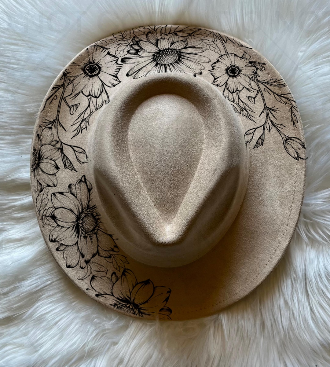 Flower Hat Burning Traceable Design, Hat Burning Tracing Stencil for ...