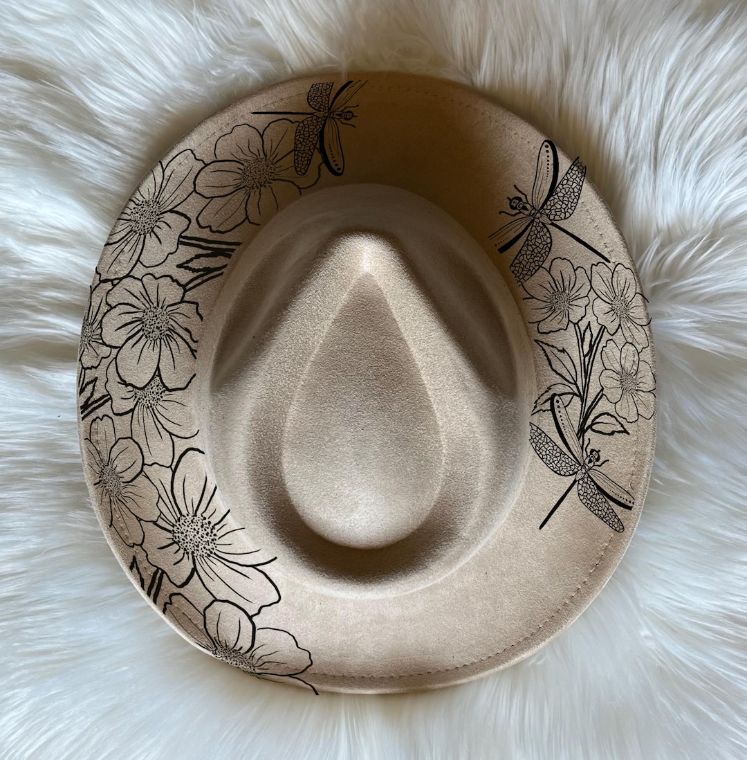 Dragonfly Hat Burning Traceable Design, Hat Burning Tracing Stencil for ...