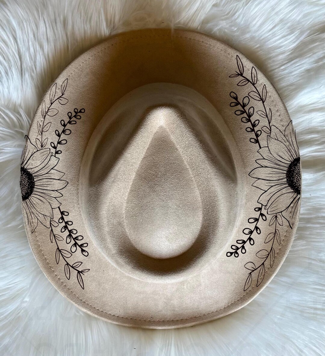 Sunflower Hat Burning Traceable Design, Hat Burning Tracing Stencil for ...