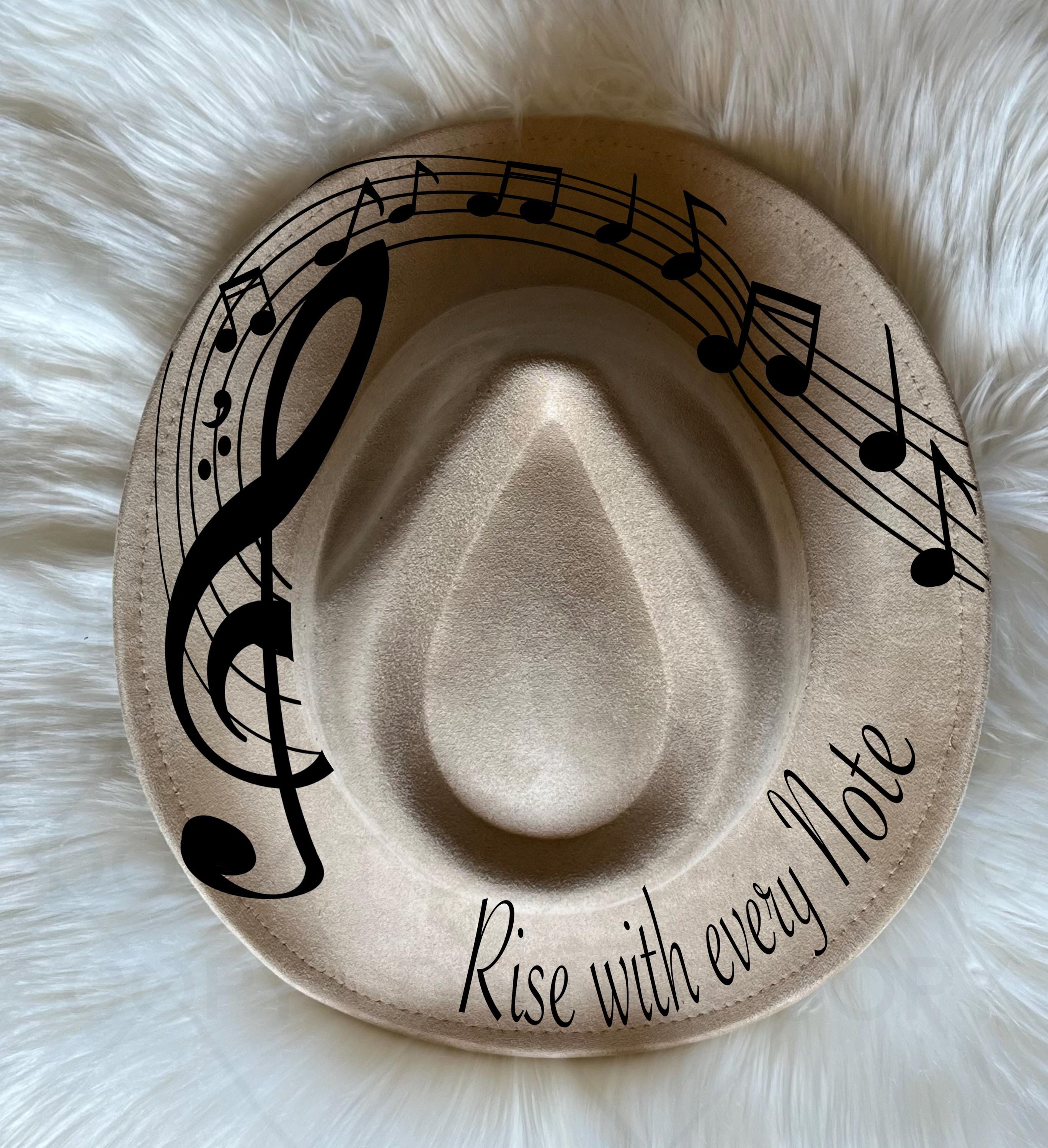 Music Note Hat Burning Traceable Design, Hat Burning Tracing Stencil ...