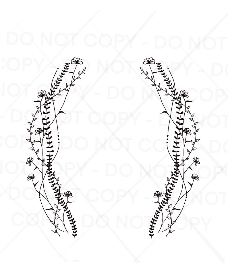 Flower Vines, Boho Hat Burning Tracing Stencil for Wide Brim Hats, SVG ...