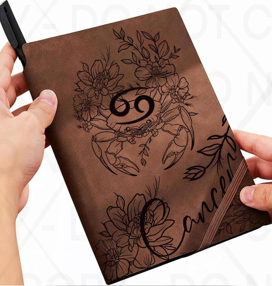 Cancer Horoscope/zodiac Notebook/journal Traceable Design, Stencil, SVG ...