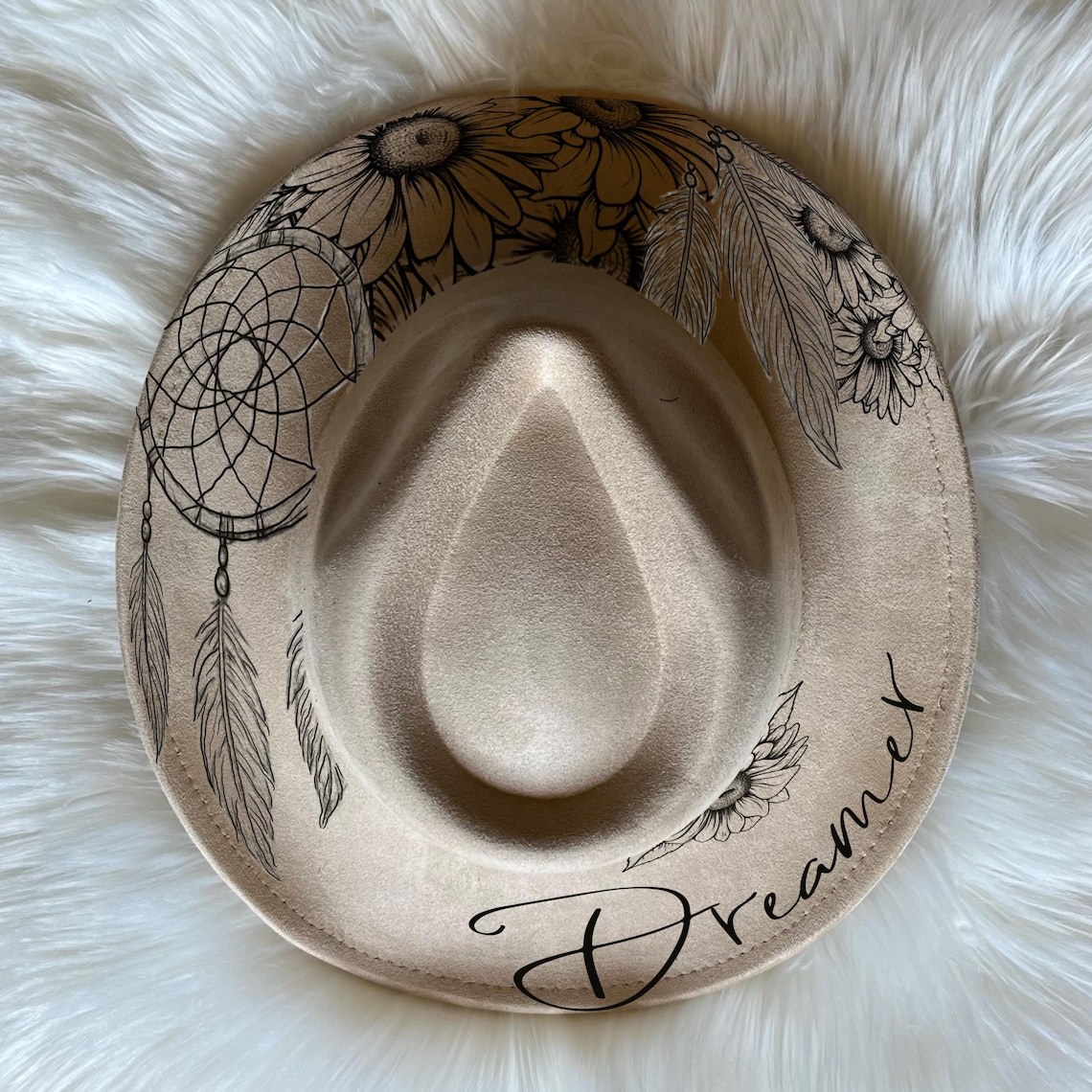Dreamer Flower, Dreamcatcher Hat Burning Traceable Design, Hat Burning ...