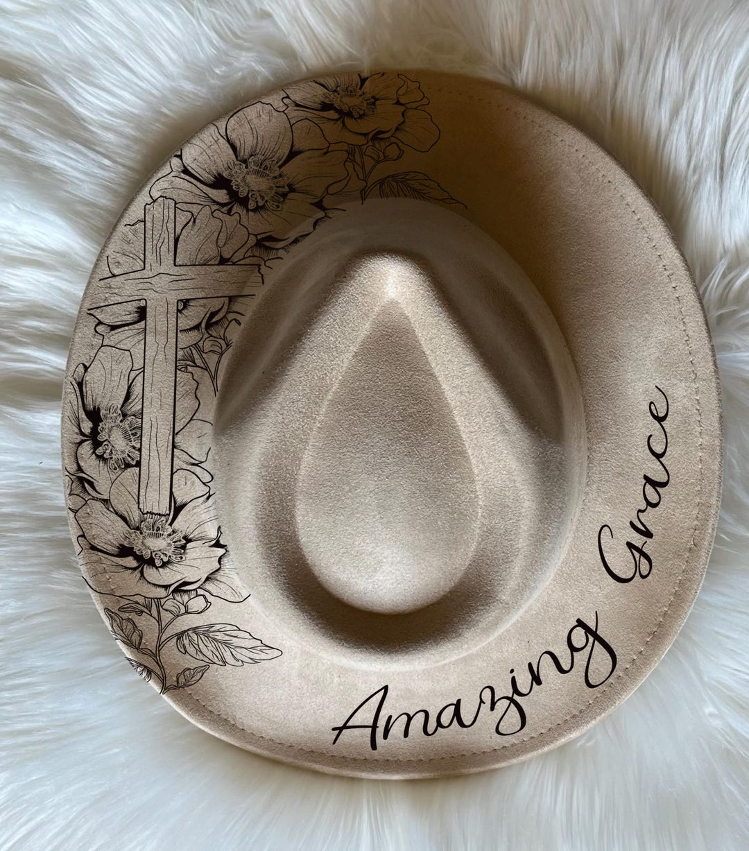 Amazing Grace Flower Hat Burning Traceable Design, Hat Burning Tracing ...