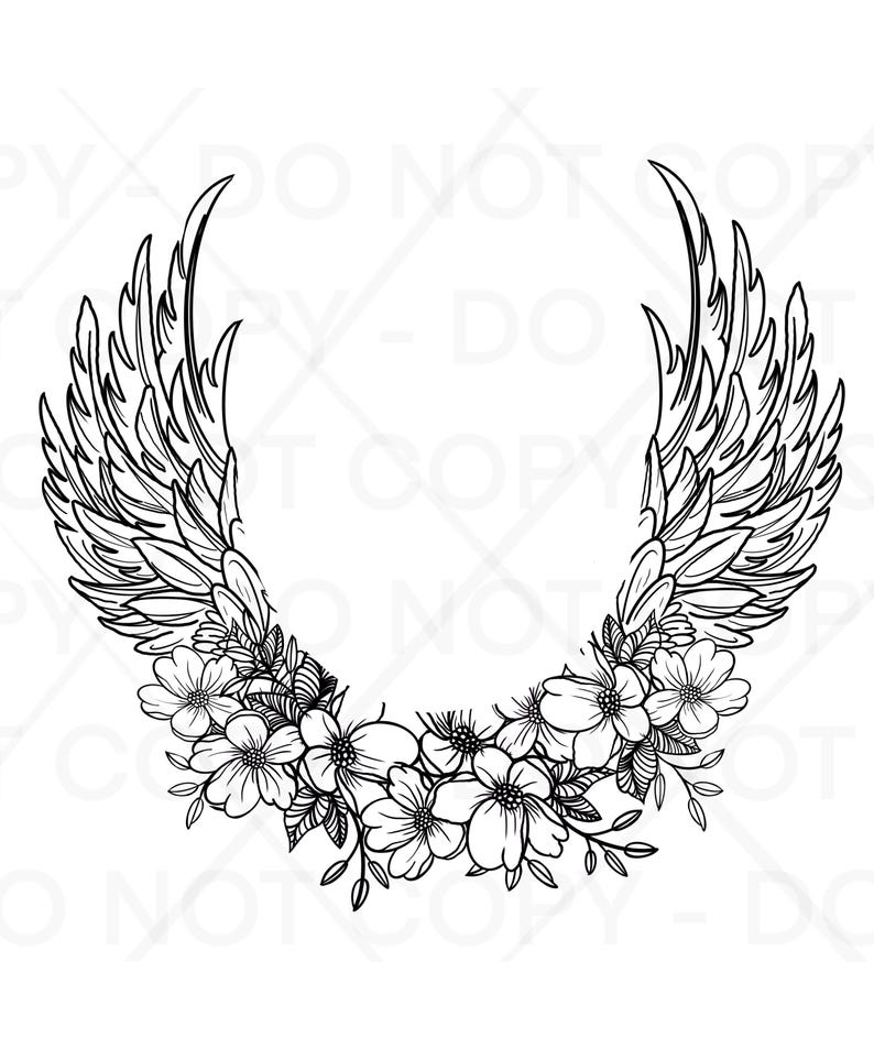 Angel Wings Hat Burning Traceable Design, Hat Burning Tracing Stencil ...