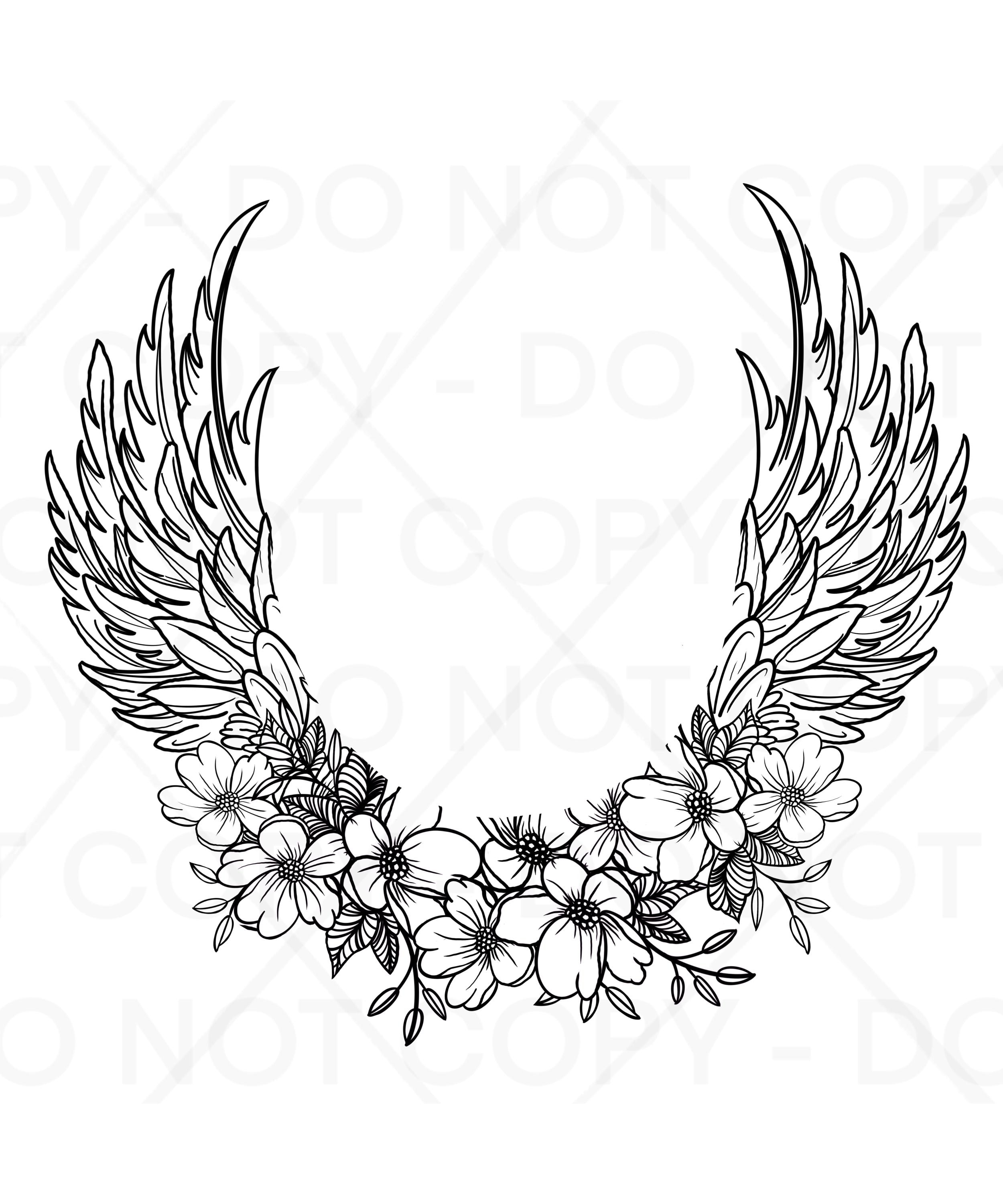 Angel Wings Hat Burning Traceable Design, Hat Burning Tracing Stencil ...
