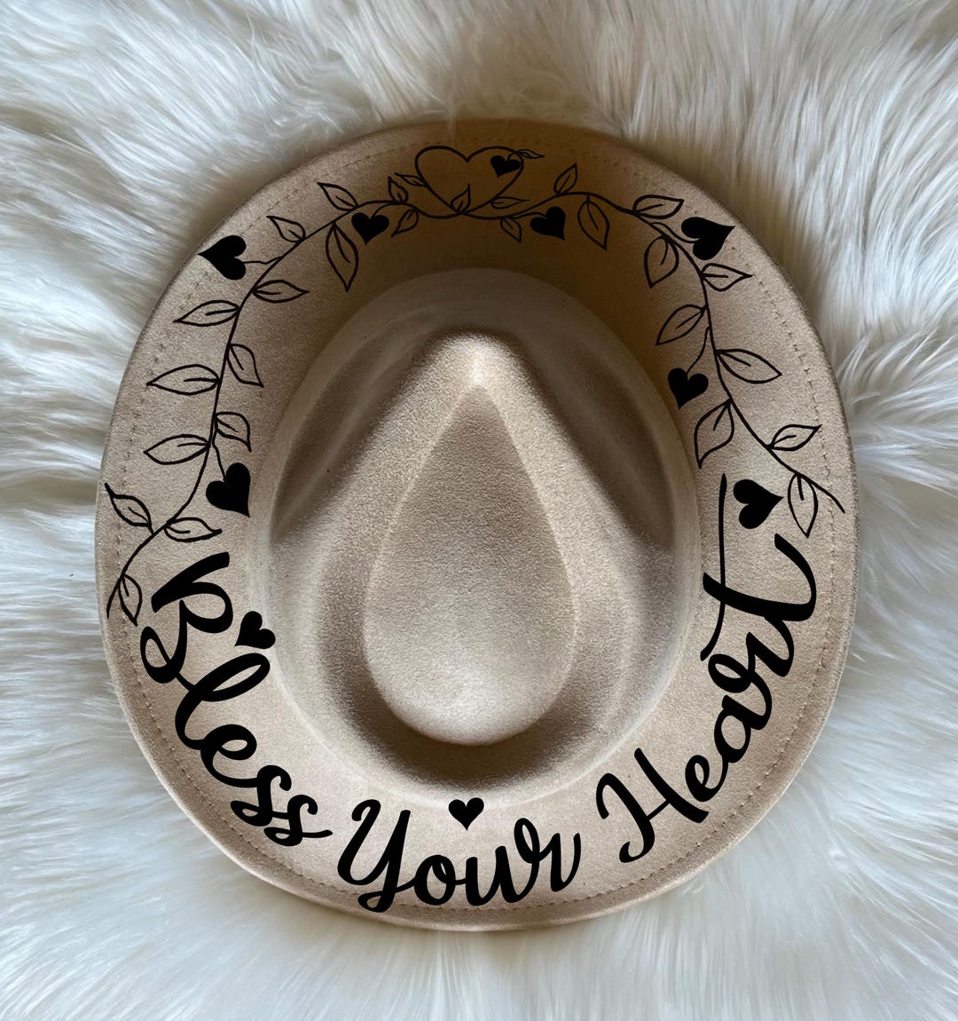 Bless Your Heart Hat Burning Traceable Design, Stencil for Wide Brim ...