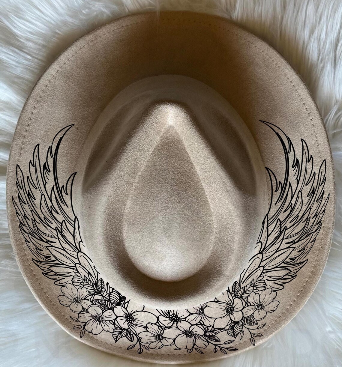 Angel Wings Hat Burning Traceable Design, Hat Burning Tracing Stencil ...