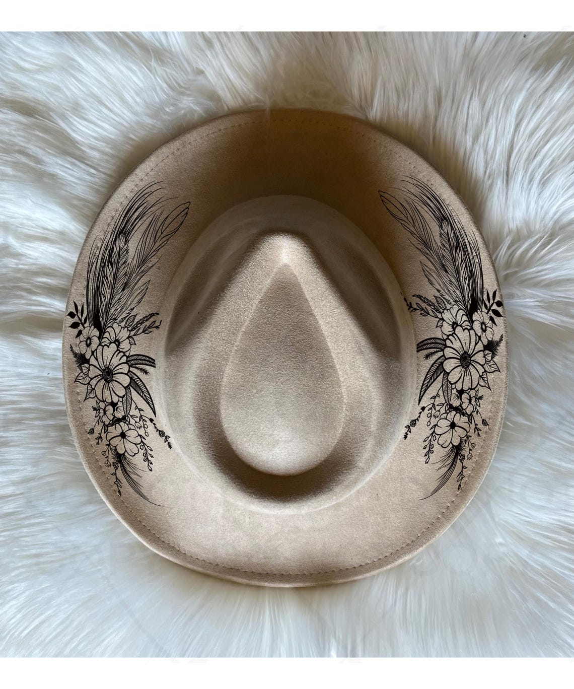 Boho, Flowers and Feathers Hat Burning Traceable Design, Hat Burning ...