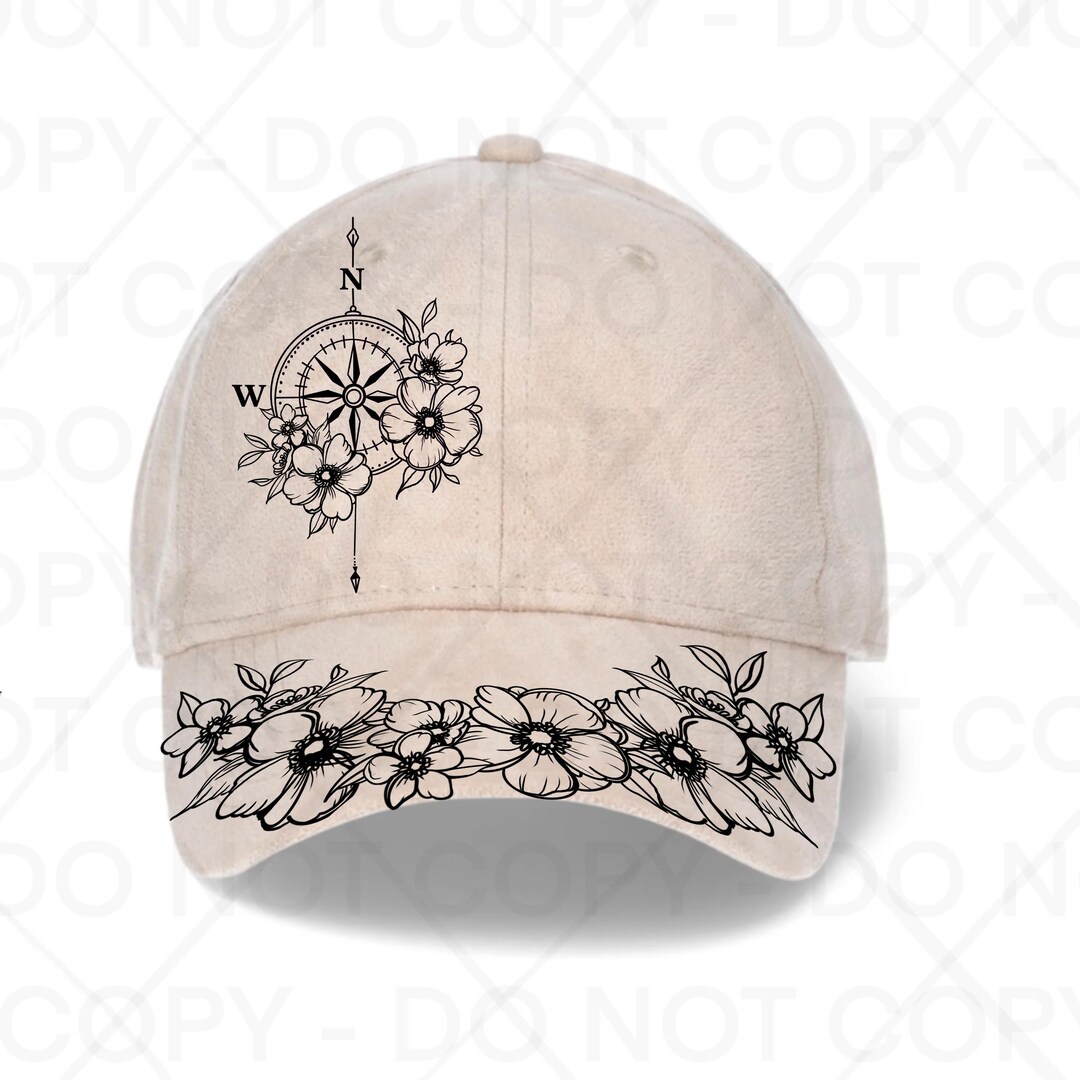 Compass Hat Burning Traceable Design, Hat Burning Tracing Stencil for ...