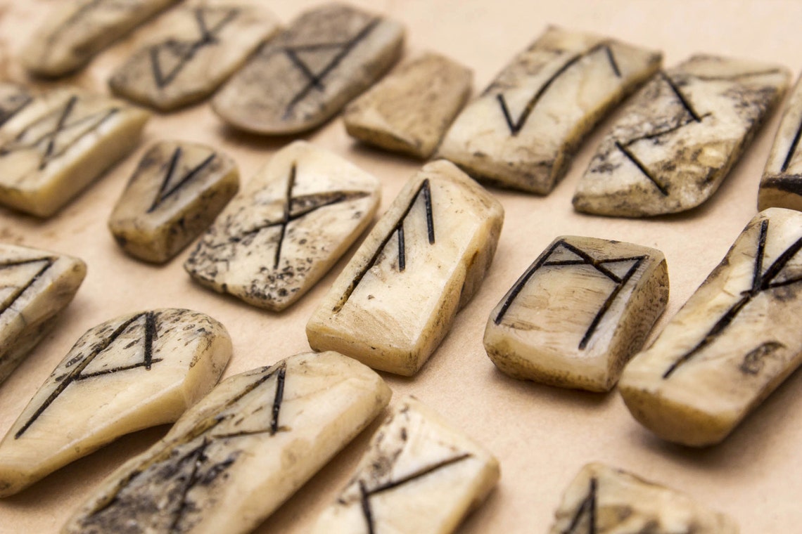 Handmade Runes Made in Real Bone - Etsy