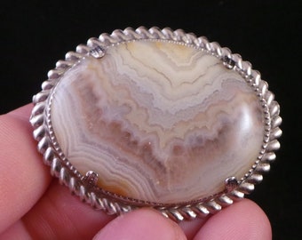 Brown stone brooch | Etsy