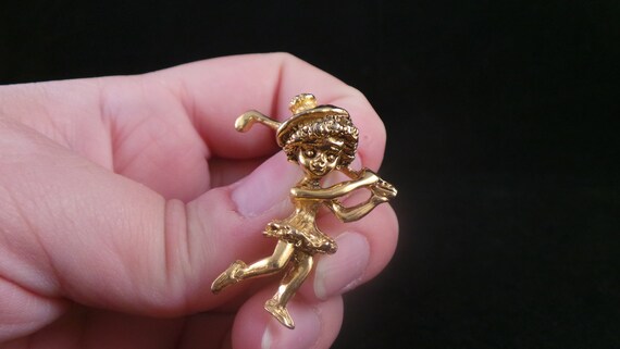 Vintage Miniature Girl Golfer Golf Club Gold Person P… - Gem