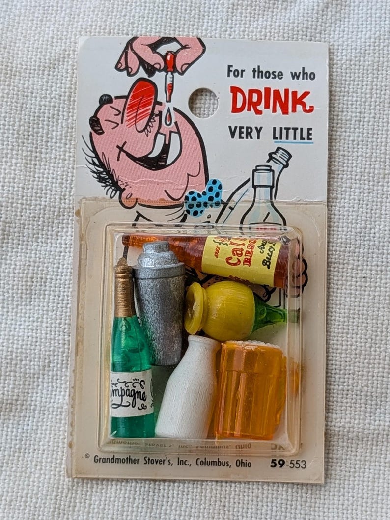 Vintage Grandmother Stover's Fun Miniatures 59-553 for Those Who Drink ...