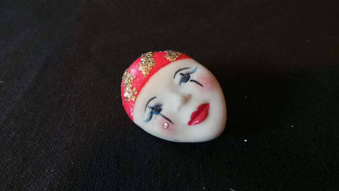 Vintage Ceramic French Mimi Painted Face Cameo Oriental Geisha - Etsy
