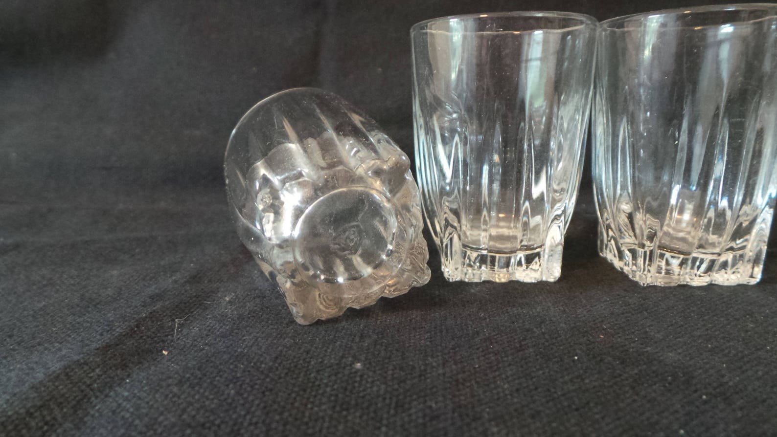 SALE Vintage Clear Pressed Glass Lead Crystal Cups Candlestick Candy ...