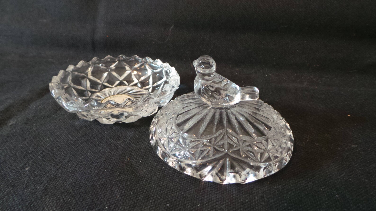 SALE Vintage Clear Pressed Glass Lead Crystal Cups Candlestick Candy ...