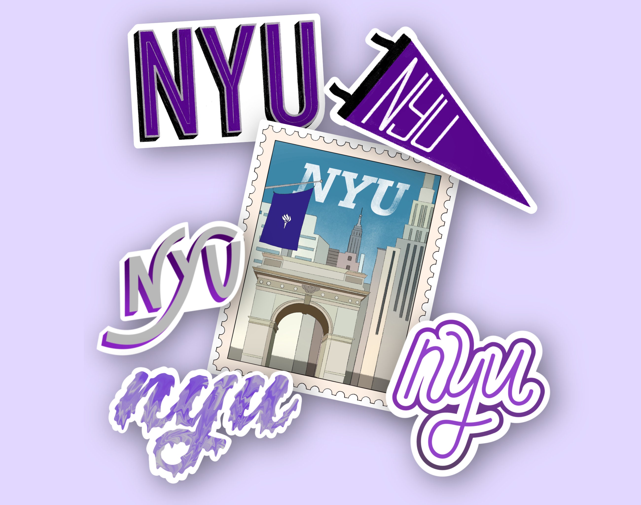New York University NYU Stickers | Etsy
