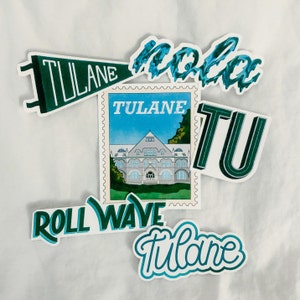 Tulane University Roll Wave Stickers | Etsy