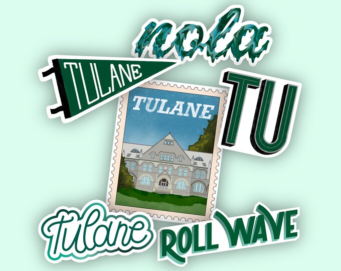 Tulane University (roll Wave) Stickers - Etsy