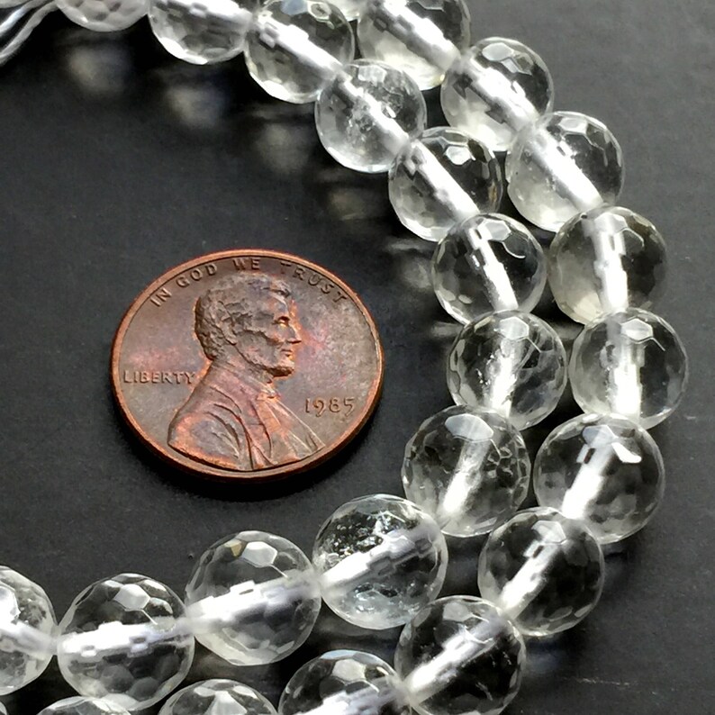 8mm Quartz Crystal Faceted Round Beads Grade A Full Strand - Etsy
