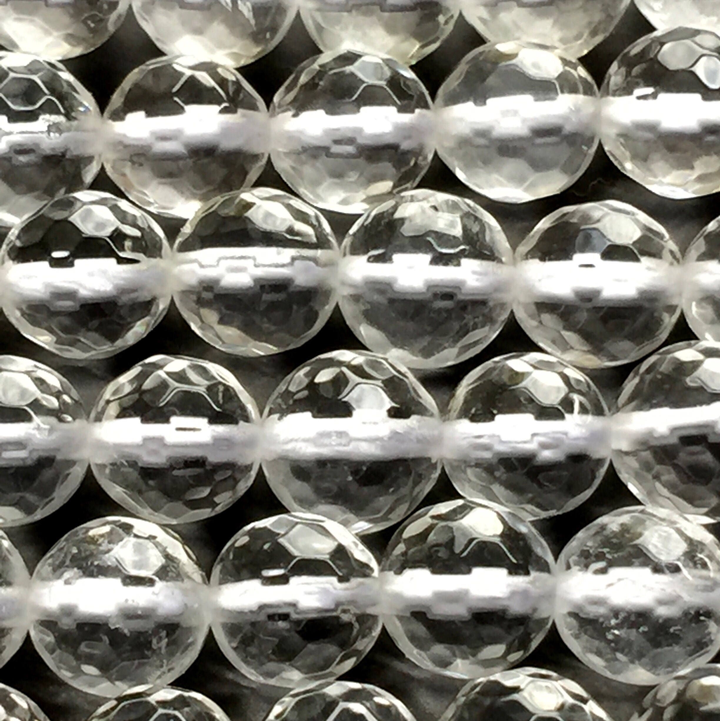 8mm Quartz Crystal Faceted Round Beads Grade A Full Strand - Etsy
