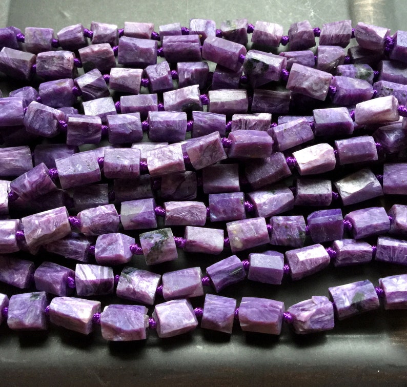 Charoite Nuggets Purple Nugget Bead Charoite Barrel Bead | Etsy