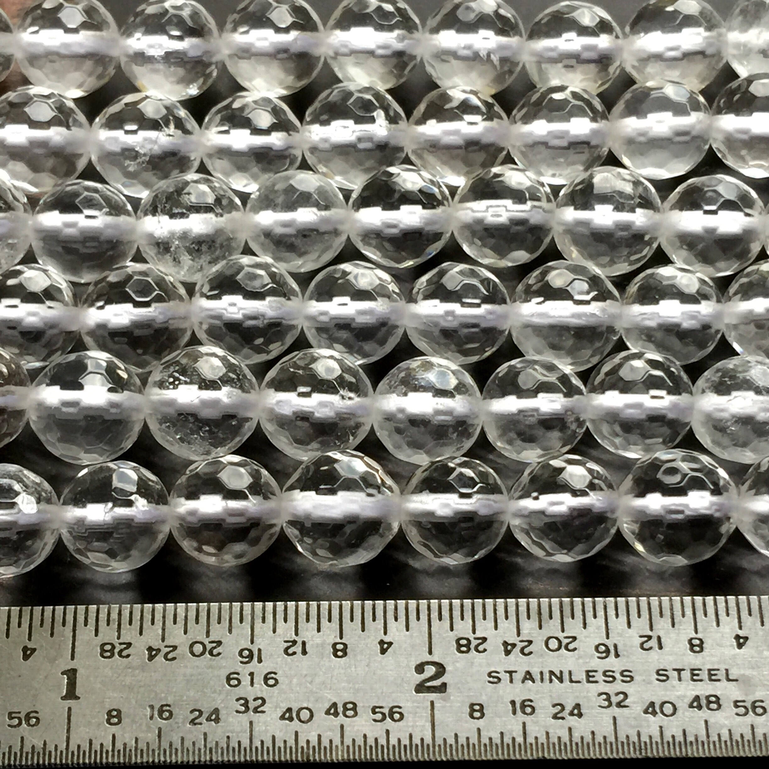 8mm Quartz Crystal Faceted Round Beads Grade A Full Strand - Etsy