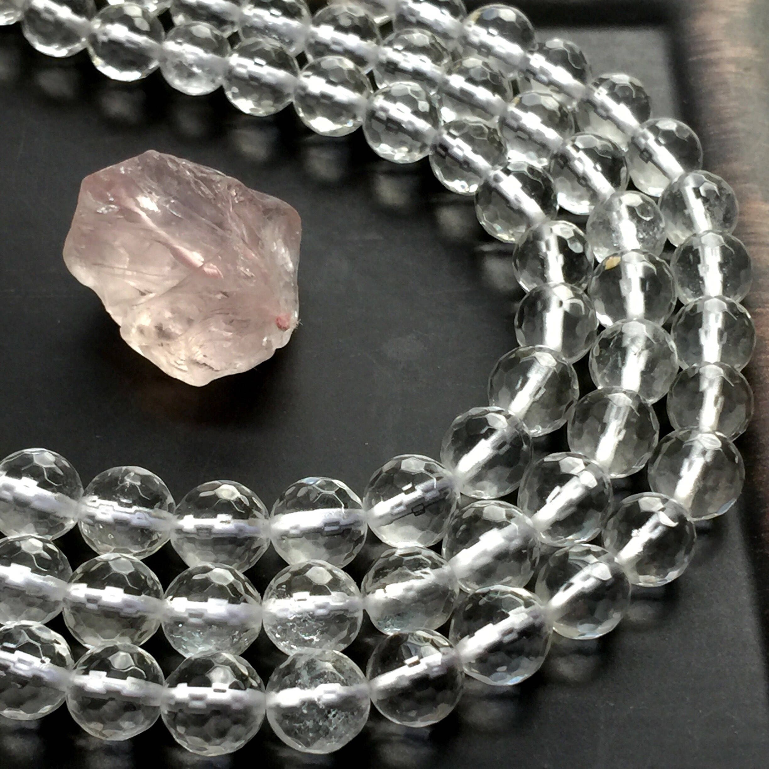 8mm Quartz Crystal Faceted Round Beads Grade A Full Strand - Etsy