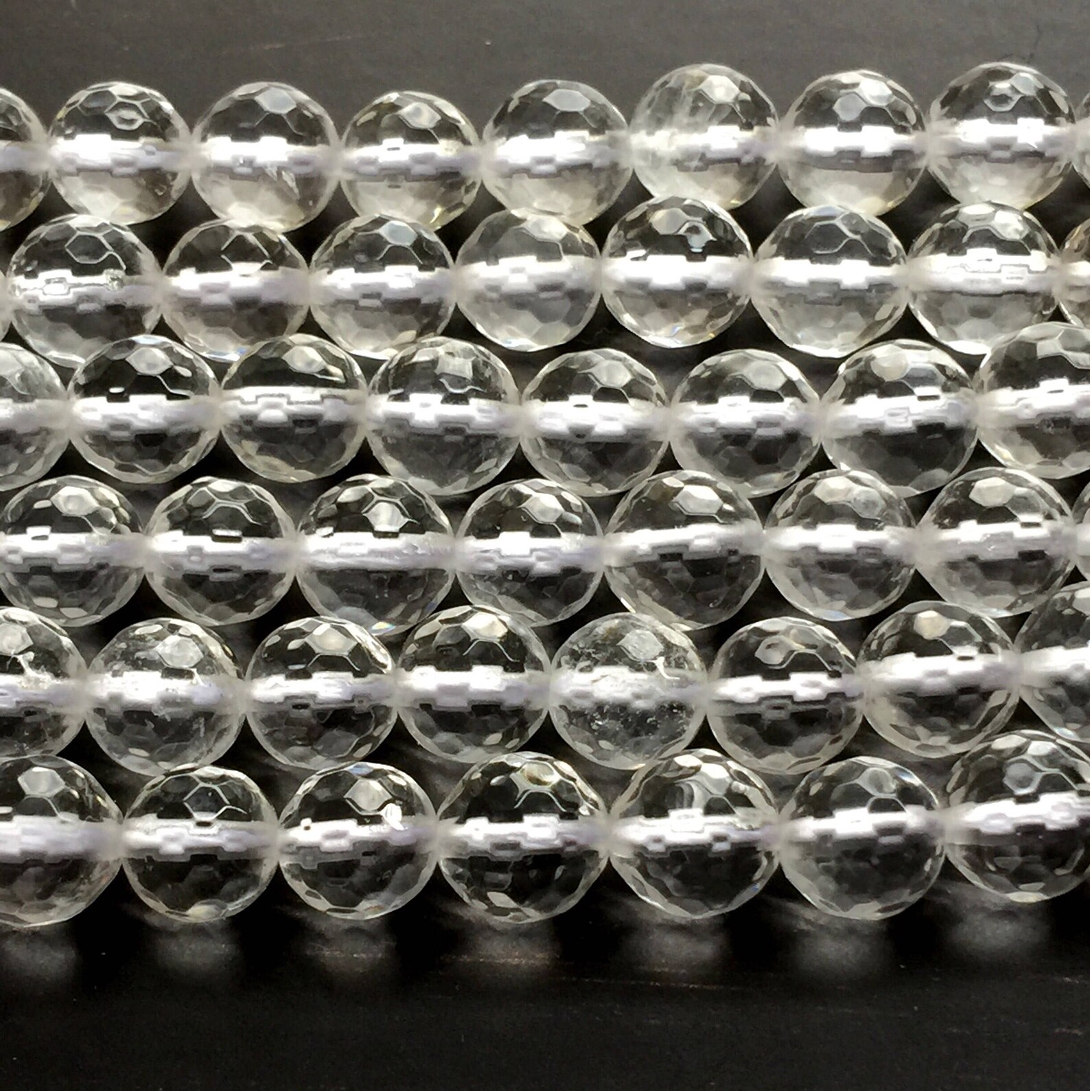 8mm Quartz Crystal Faceted Round Beads Grade A Full Strand - Etsy