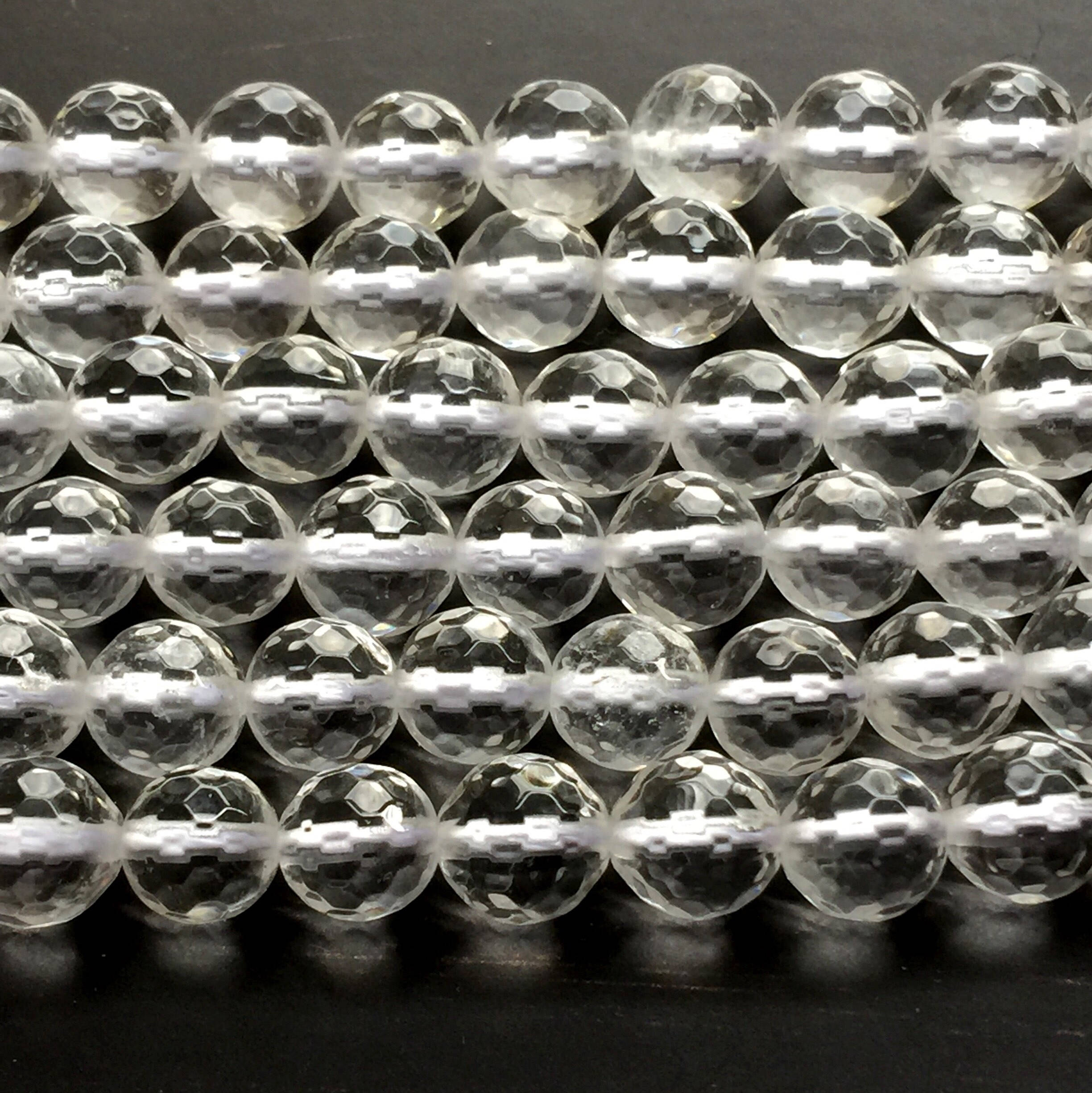 8mm Quartz Crystal Faceted Round Beads Grade A Full Strand - Etsy