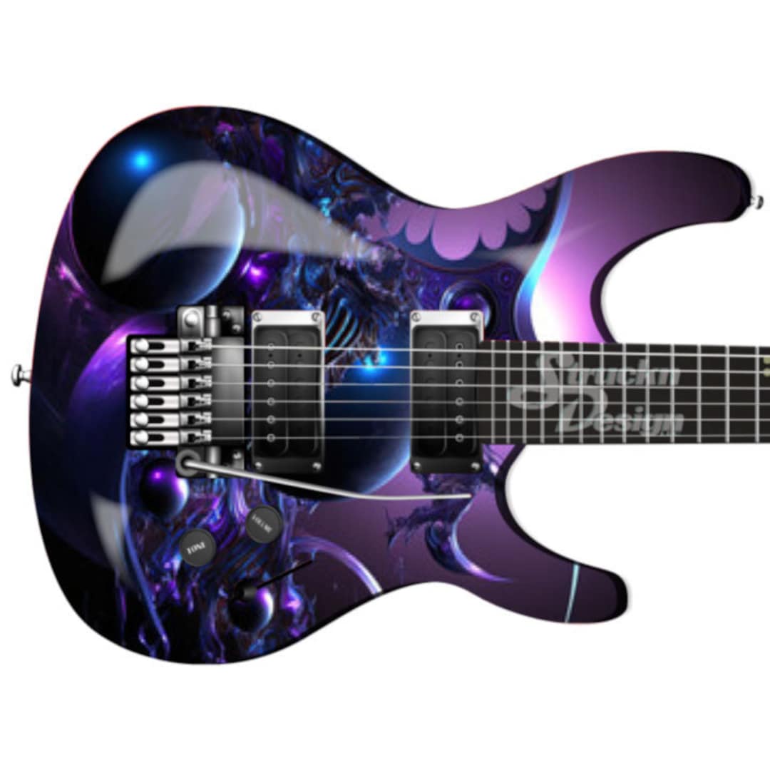 Purple Blue Sharp Warp Shapes Guitar Bass Metal Vinyl Wrap Skin Decal ...