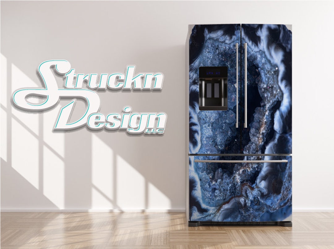 Blue Quartz Geode Crystal Navy Rock Stone Refrigerator Fridge Freezer ...