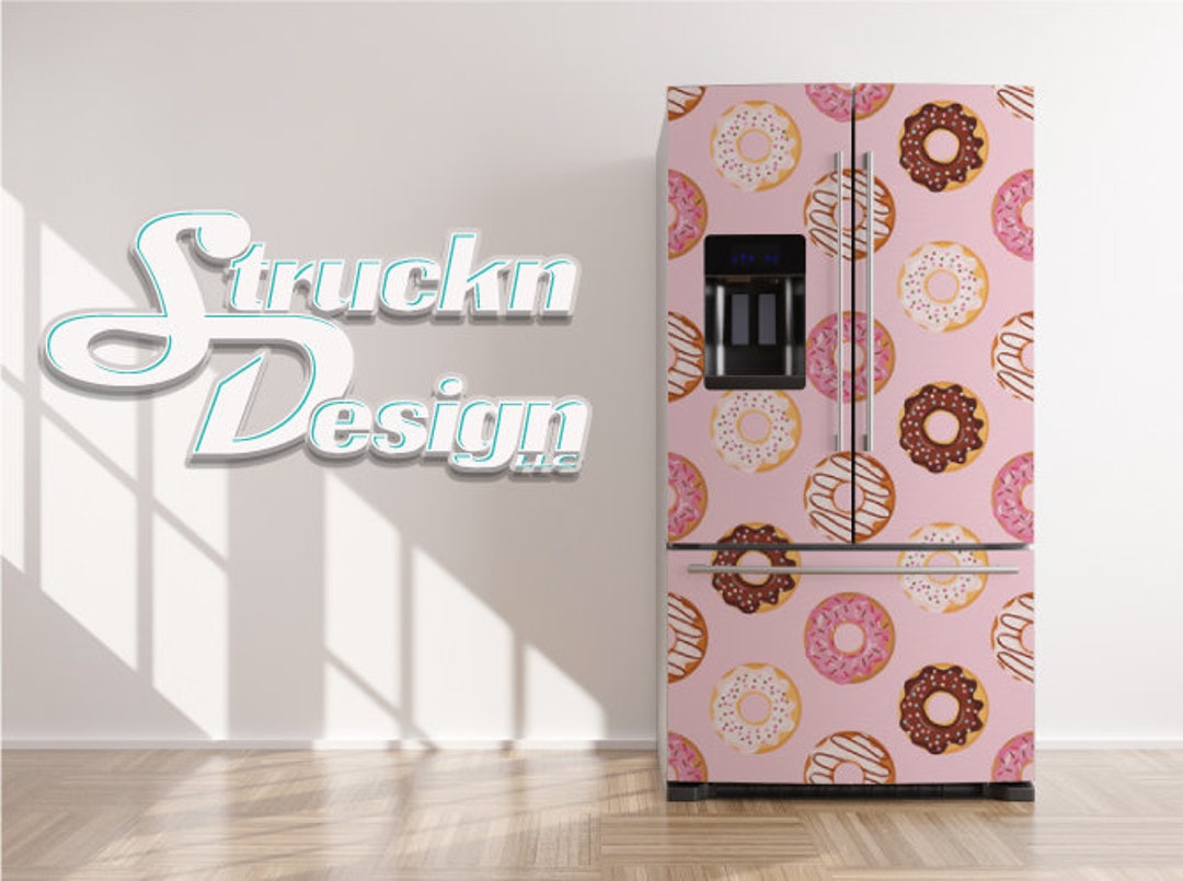 Pink Donuts Glaze Sprinkles Art Deco Retro Refrigerator Fridge Freezer ...