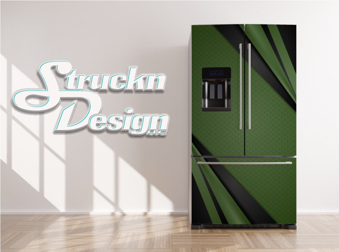 Deep Green Diamond Texture Black Triagle Refrigerator Fridge Freezer ...
