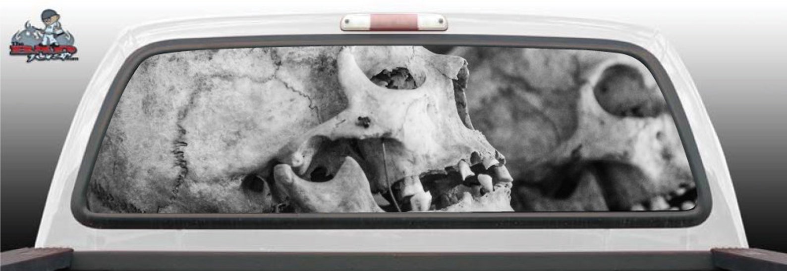 Skull Grayscale Dark Glass Rear Window Decal Graphic Truck - Etsy