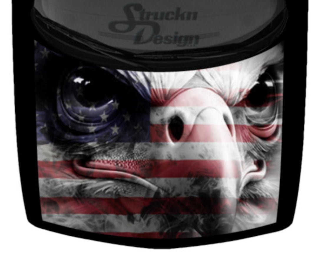 Fierce America Flag Bald Eagle USA Design SUV Van Car Pickup Truck Hood ...